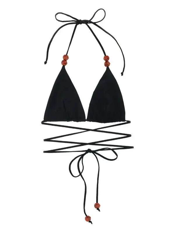 Magda Butrym Bead-detail Bikini Top - Black