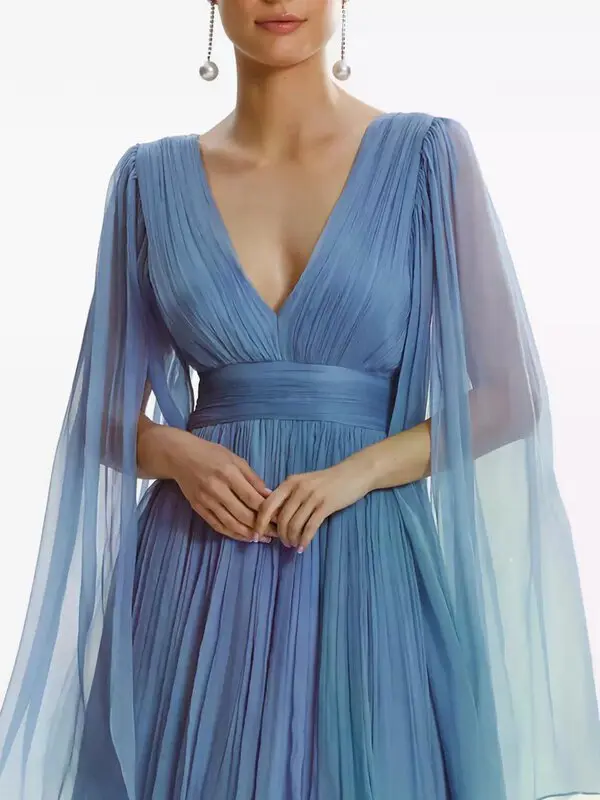 FRAMBOISE Palmer Cape-sleeve Silk Mini Dress