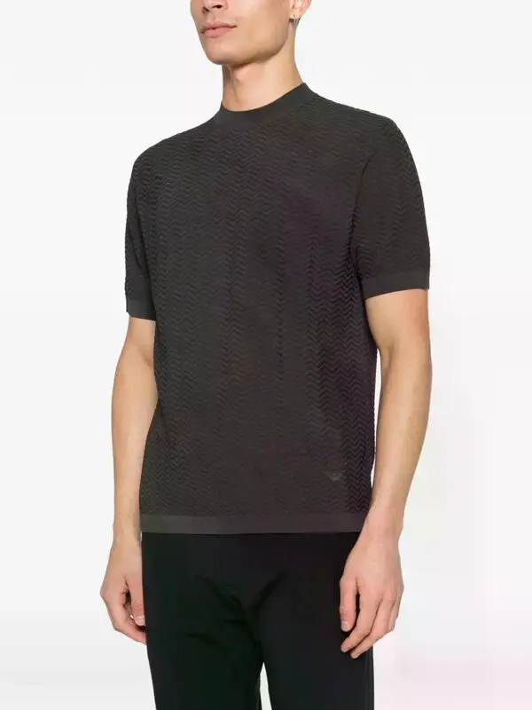 Emporio Armani Chevron-pattern Short-sleeve T-shirt - Grey