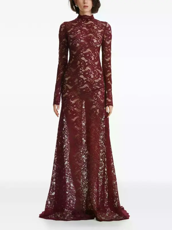 2310 STUDIO Long-sleeves Lace Maxi Dress