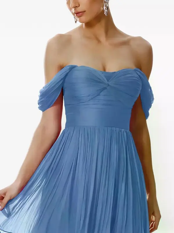 Framboise Khalesi Off-Shoulder Mini Dress - Blue | Editorialist
