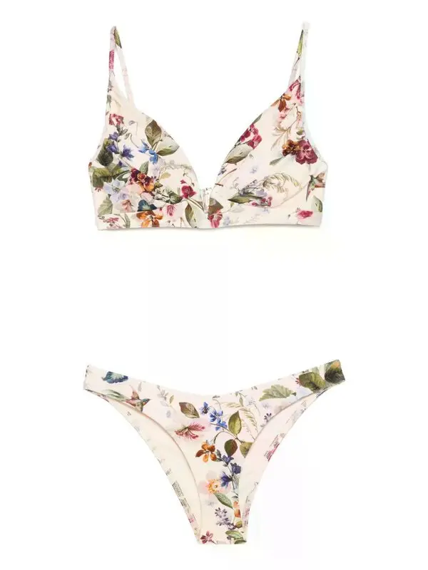 Zimmermann Patience Floral Bikini - Neutrals