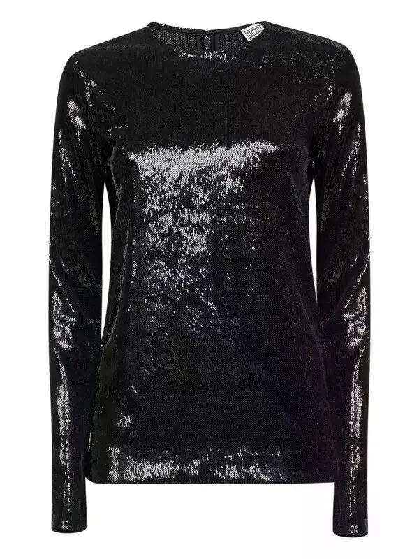 TOTEME Sequin Embellished Crewneck Top - Black