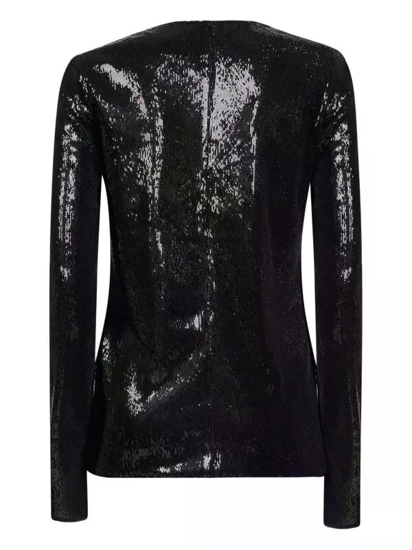 TOTEME Sequin Embellished Crewneck Top - Black