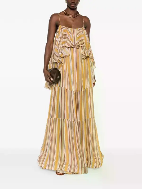 Zimmermann Rebellion Ruffled Striped Maxi Dress - Yellow