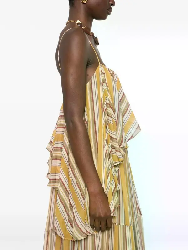 Zimmermann Rebellion Ruffled Striped Maxi Dress - Yellow
