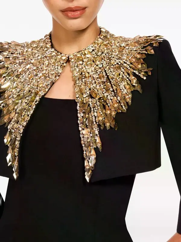 Jenny Packham Embellished Cropped Jacket - Black