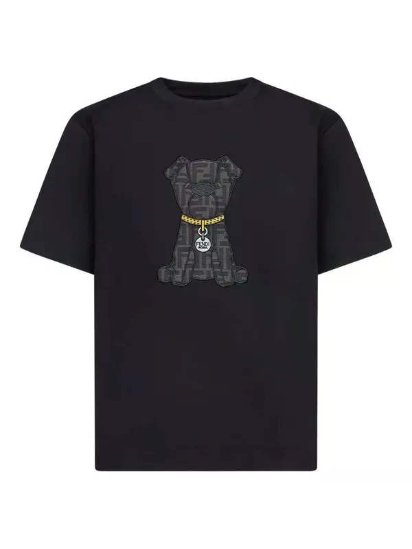 Fendi Jacquard Patch T-shirt - Black