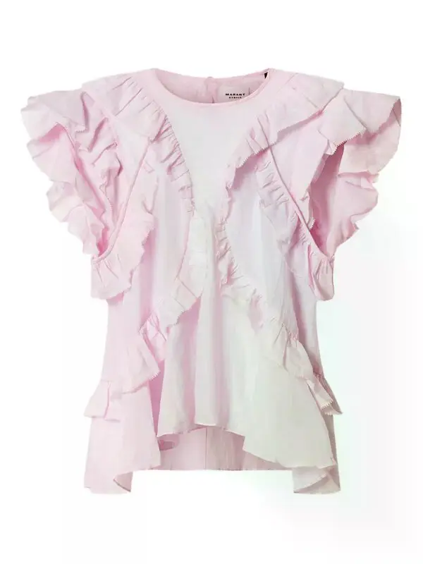 MARANT ETOILE Nalou Ruffled Top - Pink