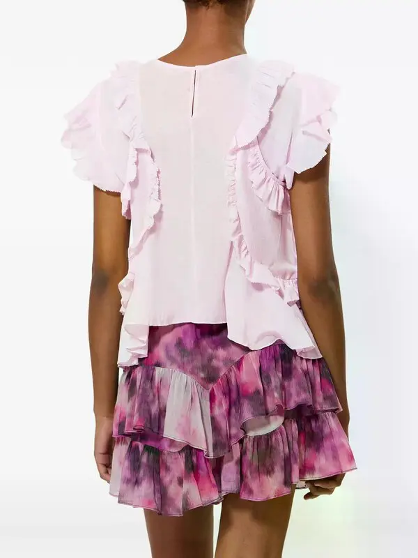 MARANT ETOILE Nalou Ruffled Top - Pink