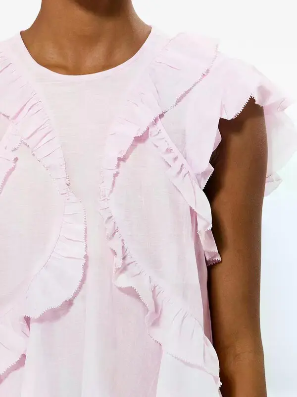 MARANT ETOILE Nalou Ruffled Top - Pink