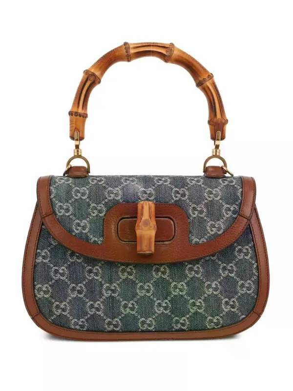 Gucci Bamboo Denim Handbag - Blue