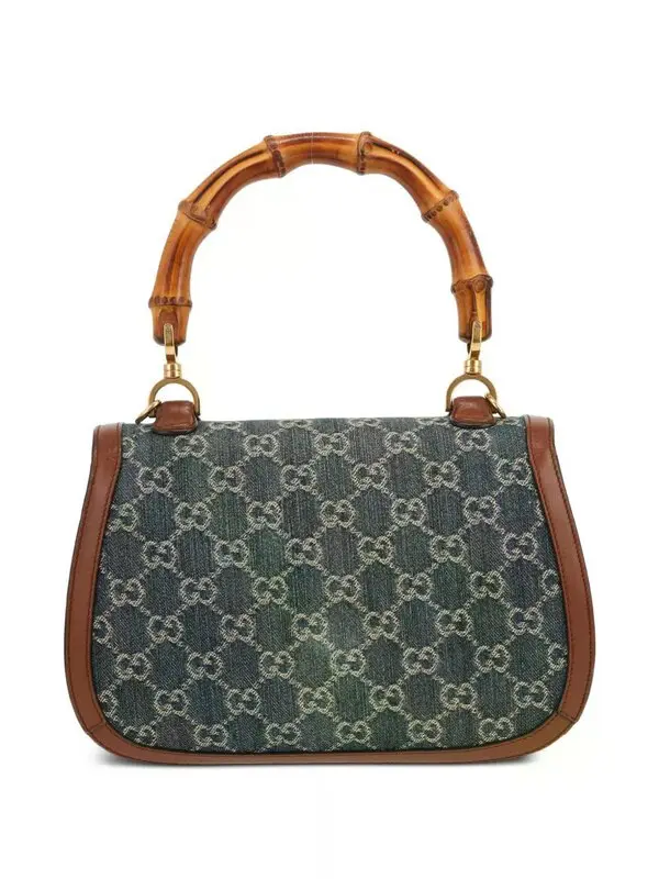 Gucci Bamboo Denim Handbag - Blue