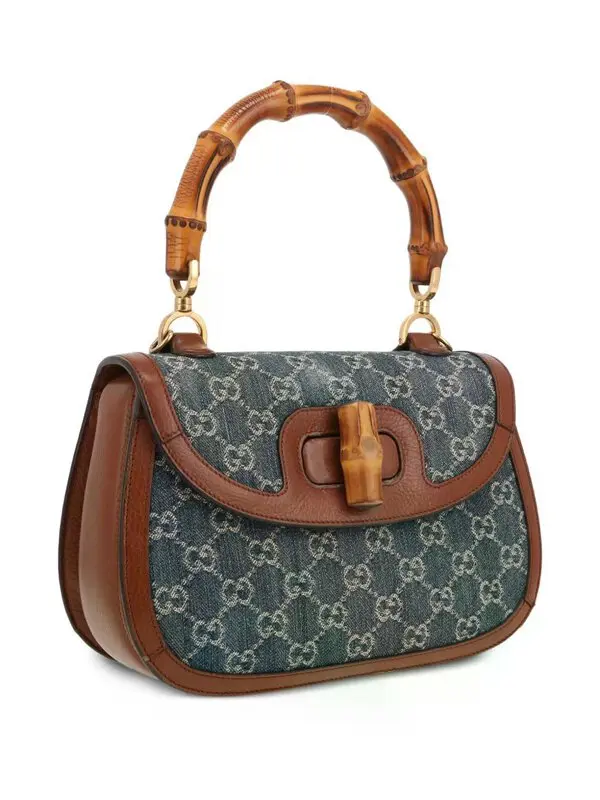 Gucci Bamboo Denim Handbag - Blue