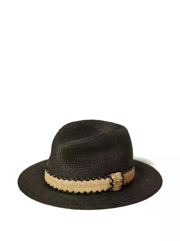 TWINSET Woven Fedora Hat - Black