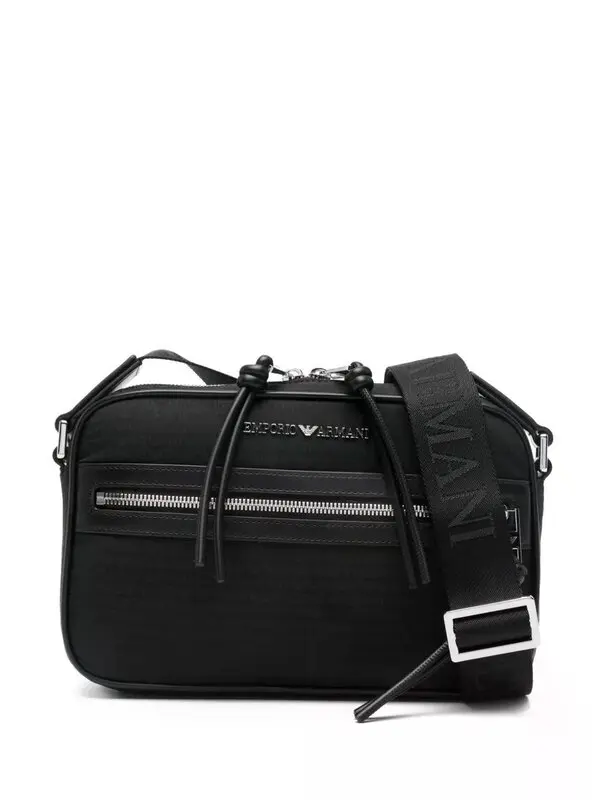 Emporio Armani Logo-lettering Messenger Bag - Black