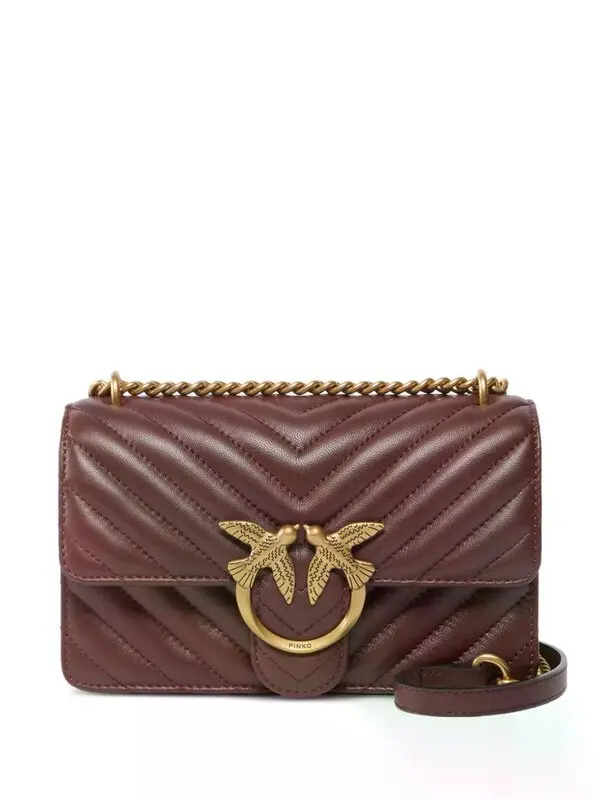 Pinko Love One Classic Quilted Crossbody Bag - Red