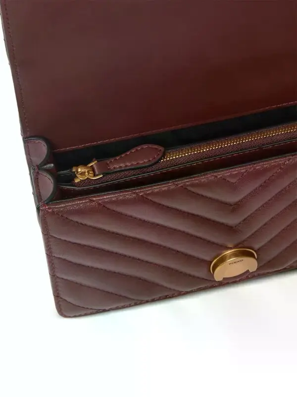 Pinko Love One Classic Quilted Crossbody Bag - Red