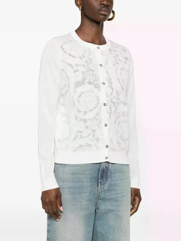 Versace Baroque-pattern Lace Cardigan
