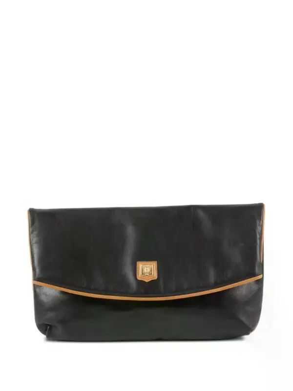 Celine 1990s Triomphe Leather Clutch
