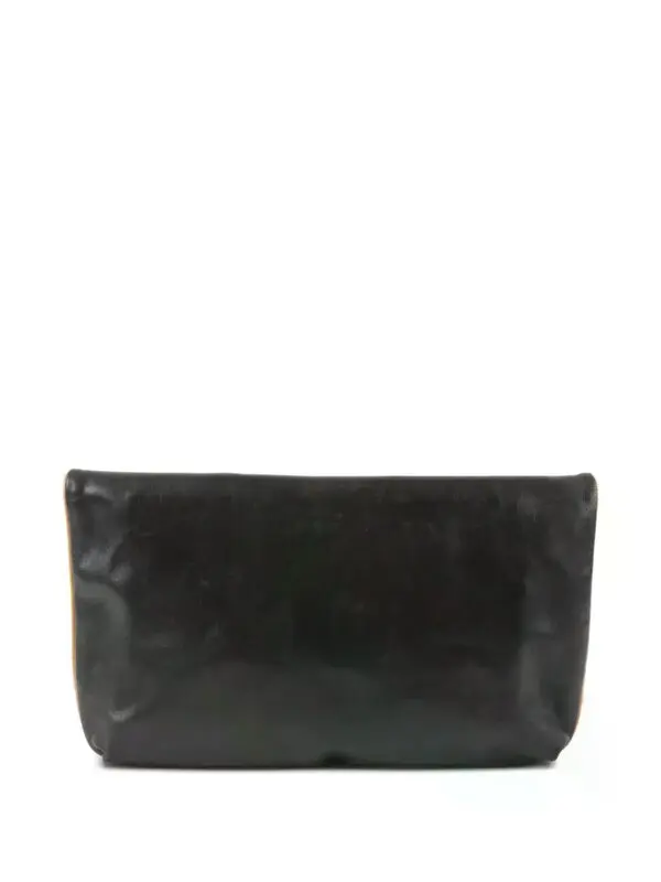 Celine 1990s Triomphe Leather Clutch