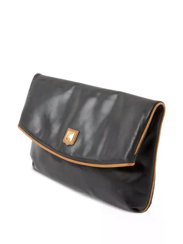 Celine 1990s Triomphe Leather Clutch
