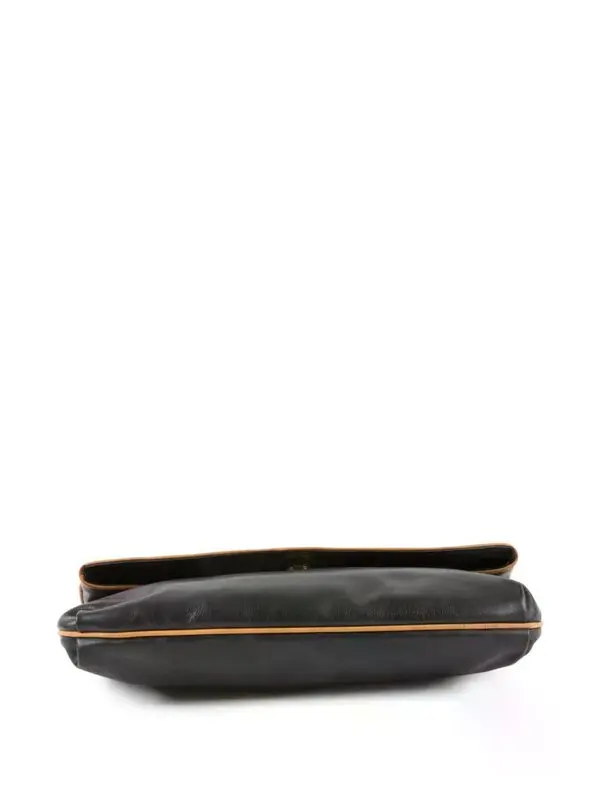Celine 1990s Triomphe Leather Clutch