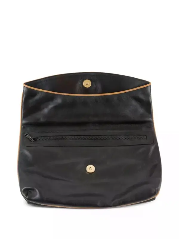 Celine 1990s Triomphe Leather Clutch