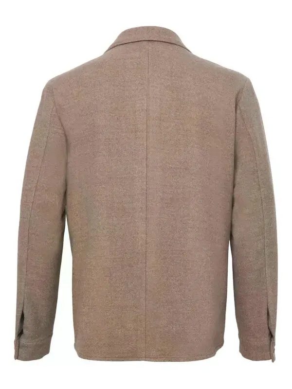 FRANZESE COLLECTION Wool Shirt Jacket With Patch Pockets - Neutrals