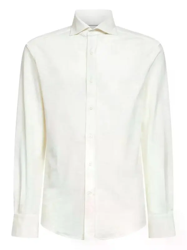 Brunello Cucinelli Mother-of-pearl Button Long-sleeve Shirt - Neutrals