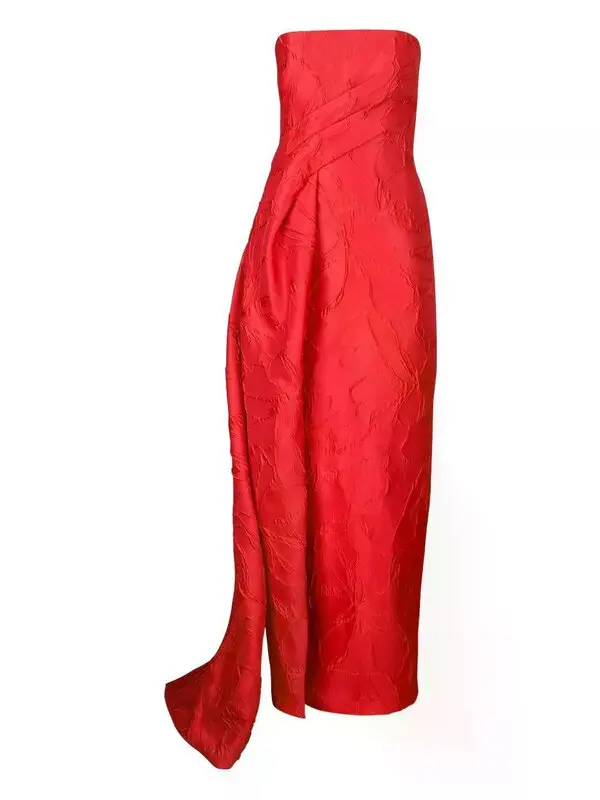 Monique Lhuillier Train Strapless Maxi Dress - Red