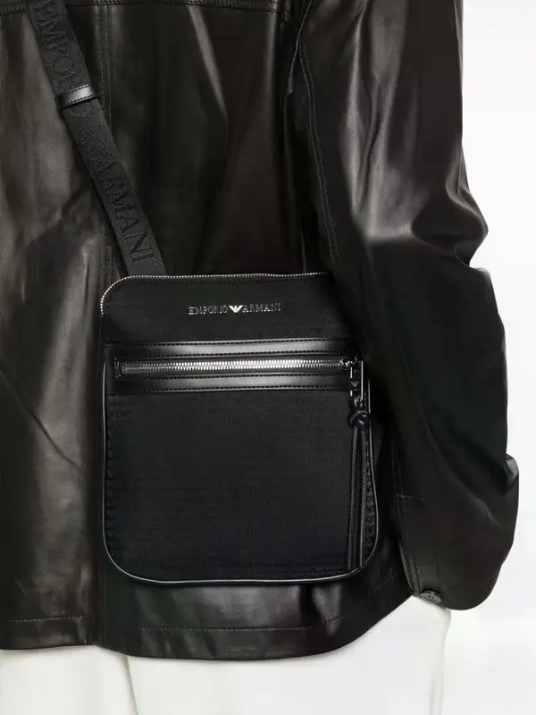 Emporio Armani Logo-lettering Messenger Bag - Black