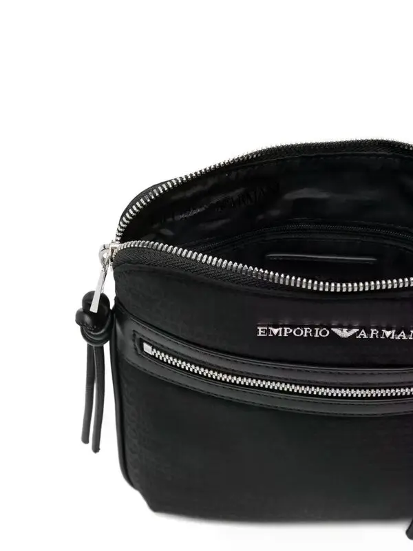 Emporio Armani Logo-lettering Messenger Bag - Black