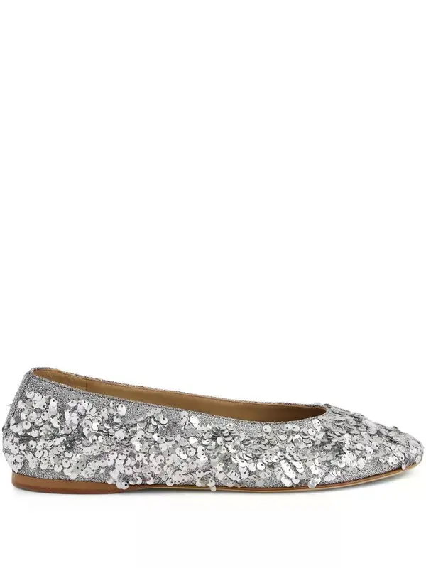 Rabanne Sequin-embellished Ballet Flats - Silver