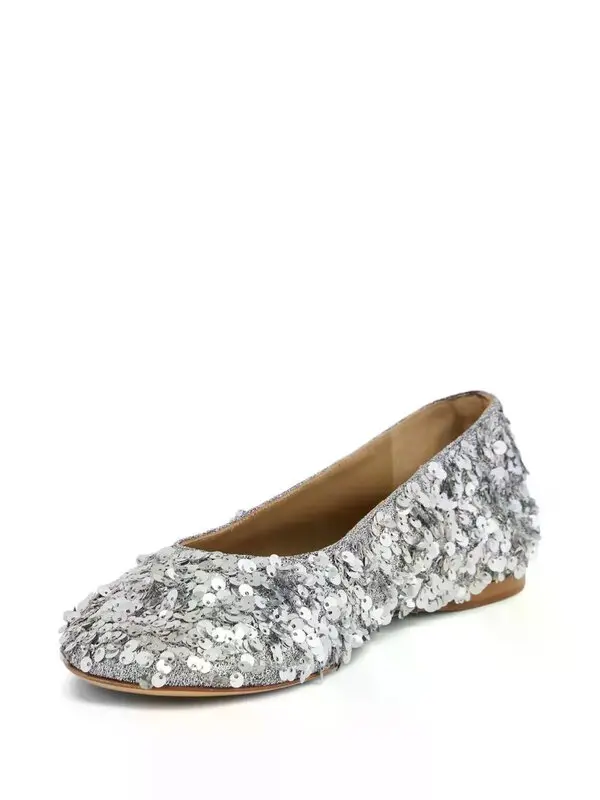 Rabanne Sequin-embellished Ballet Flats - Silver