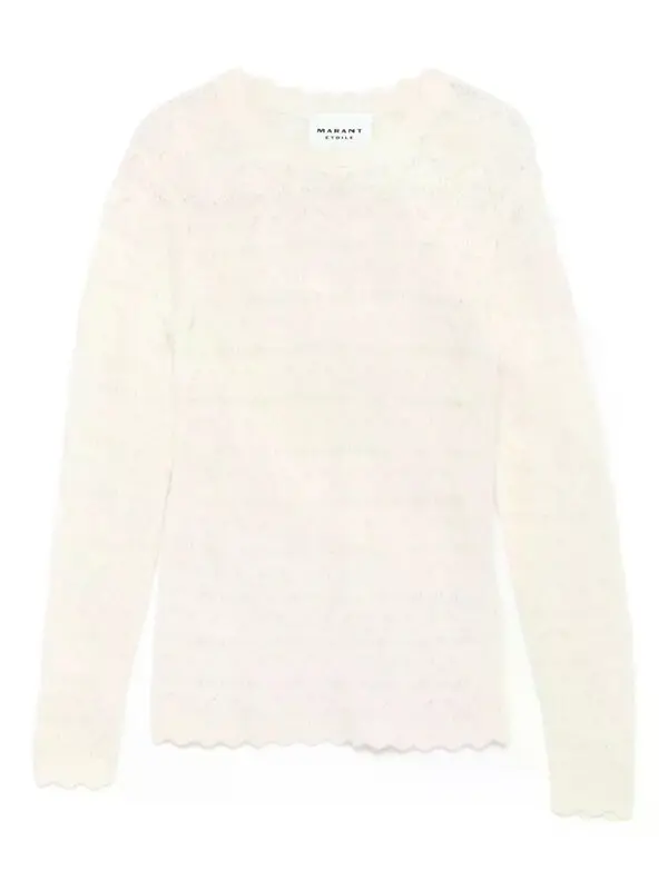MARANT ETOILE Leonette Openwork Scalloped Sweater - Neutrals