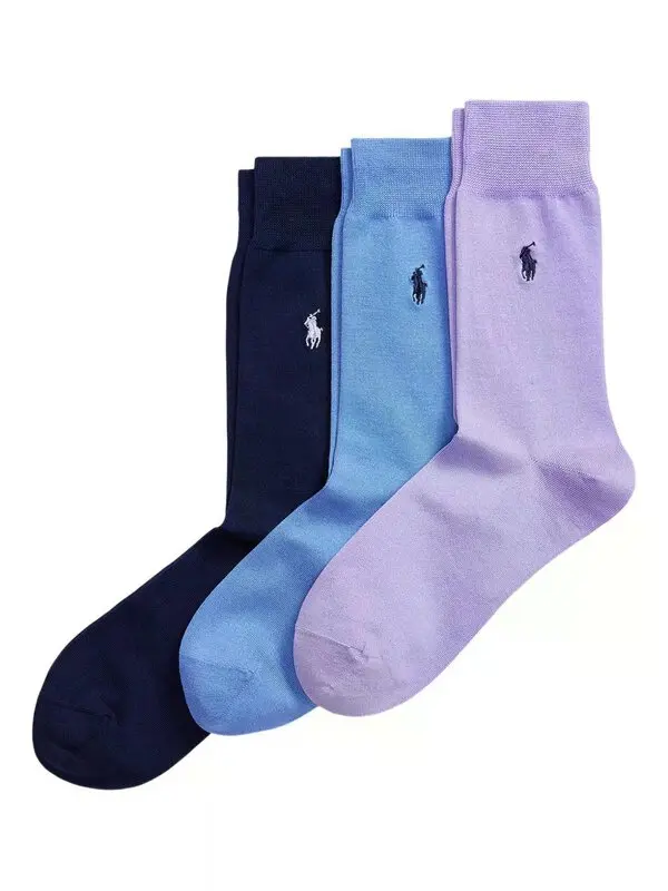 Polo Ralph Lauren Ribbed Socks Pack Of Three - Blue