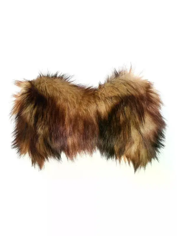 Simone Rocha Strapless Faux-fur Top - Brown