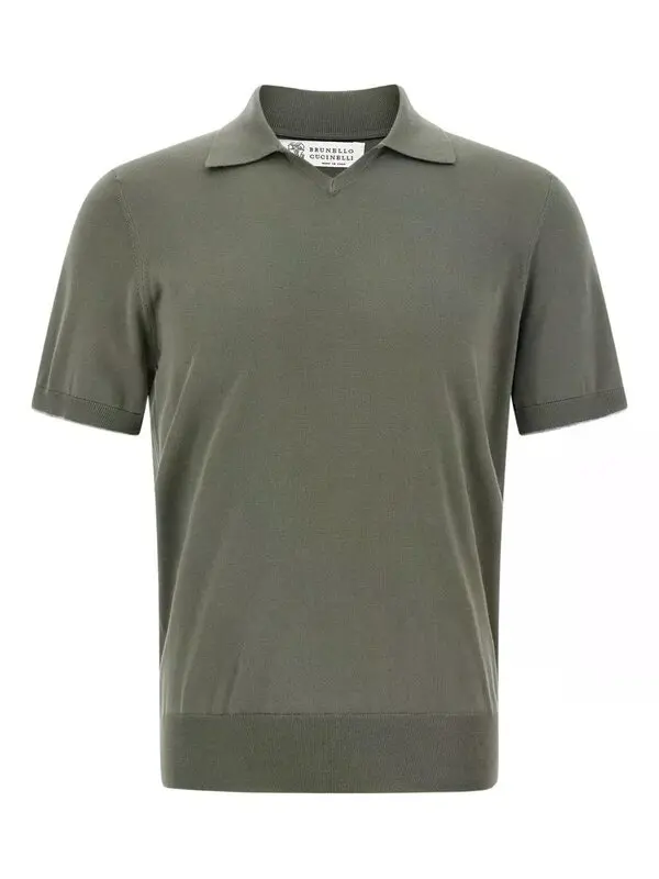 Brunello Cucinelli V-neck Polo Shirt - Green