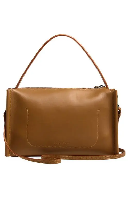 JW Anderson Small Loafer Leather Top Handle Bag - Tan