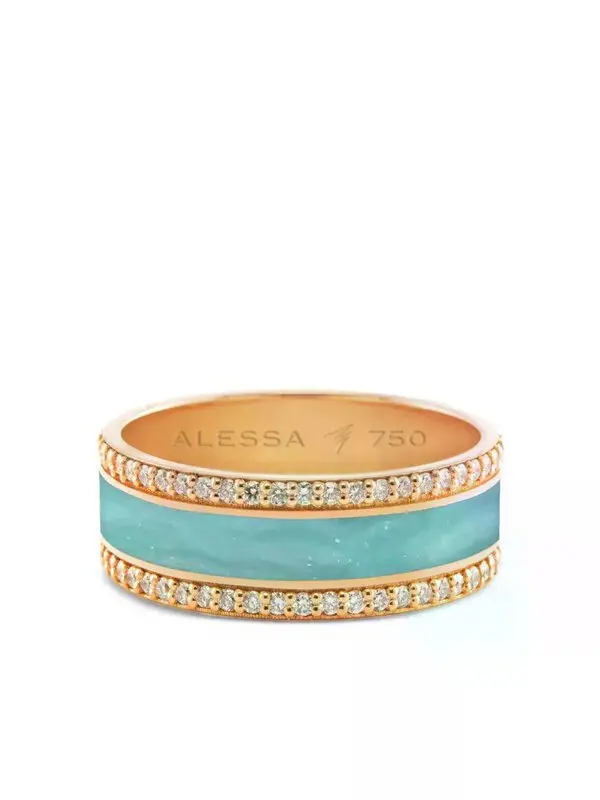 ALESSA JEWELRY Diamond Border Ring - Gold