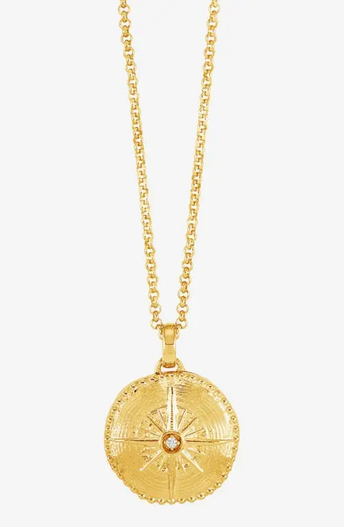 DOWER & HALL True North Diamond Locket - Yellow Gold Vermeil