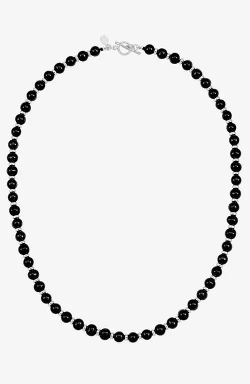 DOWER & HALL Black Pearl Necklace - Sterling Silver