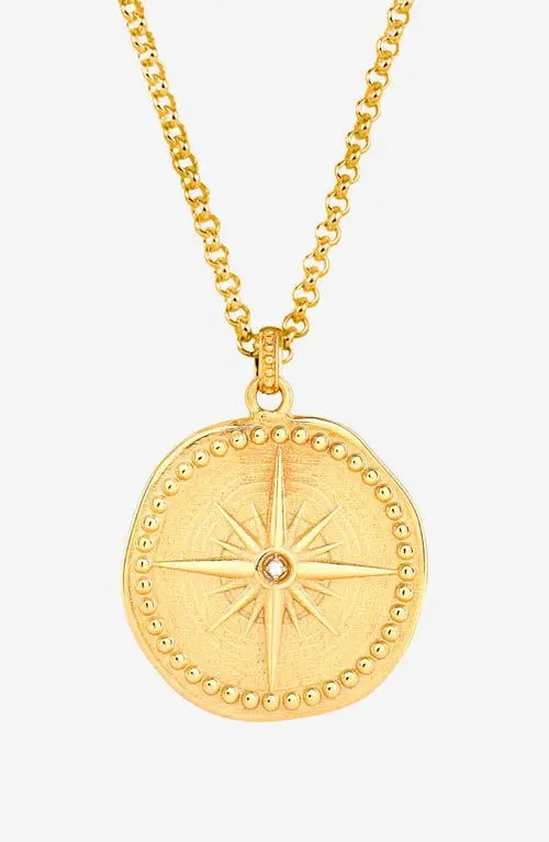 DOWER & HALL True North Talisman Necklace - Yellow Gold Vermeil