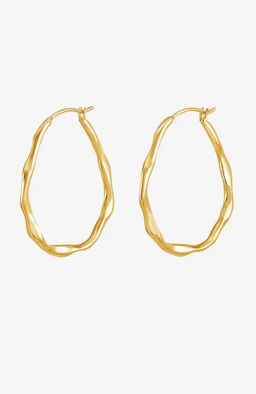 DOWER & HALL Large Oval Waterfall Hoop Earrings - Yellow Gold Vermeil