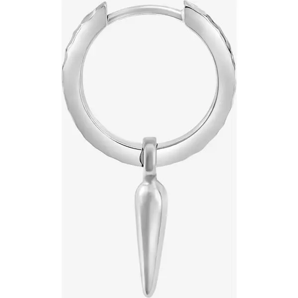 DOWER & HALL Hammered Raindrop Charm Story Hoop - Sterling Silver