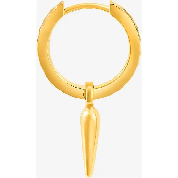 DOWER & HALL Hammered Raindrop Charm Story Hoop - Yellow Gold Vermeil