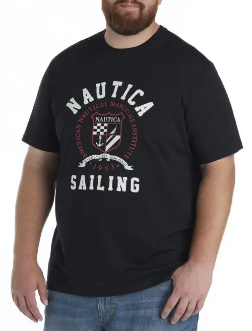 NAUTICA Big & Tall Sailing Graphic Tee - True Black