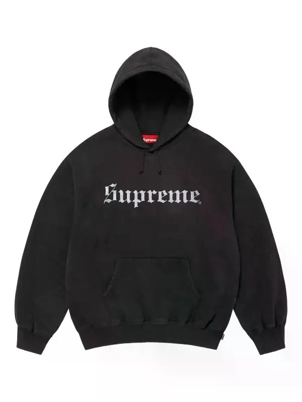 Supreme Logo-print Hoodie - Black