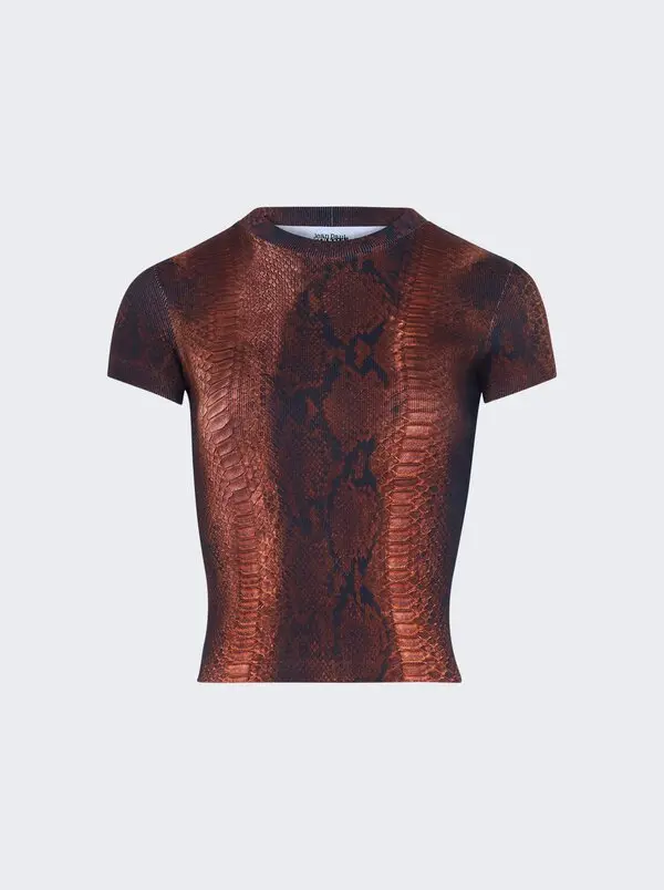 Jean Paul Gaultier Python Print Cotton T-shirt